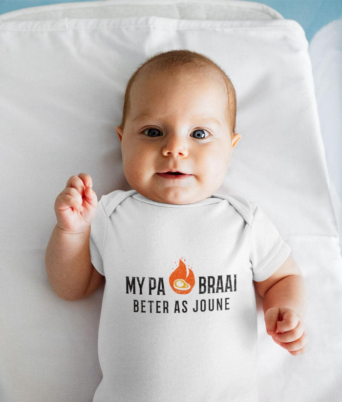 Baba Vest Idees Vol Vrees® "My pa braai beter"